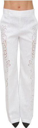 Ermanno Scervino Femme, Pantalons, Blanc, Taille: 38 FR Firenze Wide Pantalons
