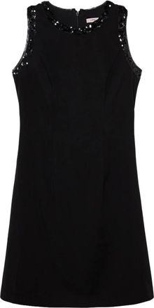 Oltre Femme, Robes, Noir, Taille: 38 FR Robe fourreau avec garniture de sequins