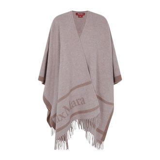 Max Mara Cape Pirania en Laine - Femme - Vestes - Beige - Taille: ONE Size