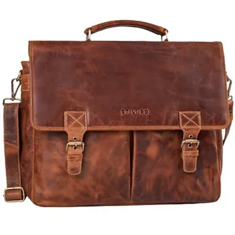 STILORD Toledo Grand Sacoche Porte Document Homme en Cuir V&eacute;ritable Vintage Cartable Ordinateur 15,6 Pouces Sac pour le Cours Serviette Professeur pour le Bus