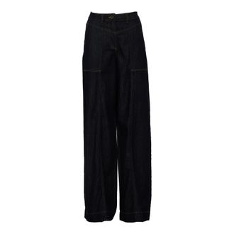 Self Portrait Indigo Denim Jeans mit geradem Bein - - Trousers - Damen - Blau - W26