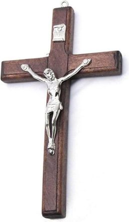 Generic Holz Christus Jesuskreuz Leiden Statue Religiöses Gebet Kruzifix Hängende Anhängende Hand Holding Jesus Cross Ornament
