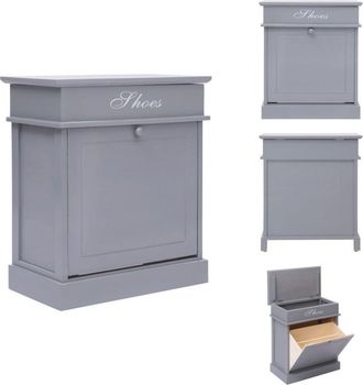 vidaXL Armoire à chaussures Gris 50 x 28 x 58 cm Bois de Paulownia - Armoire à Chaussures - Rangements Chaussures - Meubles Entrée - Rangement Intérieur