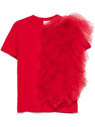 Alchemy x Lia Aram t-shirt à empiècement en tulle - Rouge
