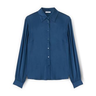 Motivi Satinhemd - - Blouses & Shirts - Damen - Blau - M
