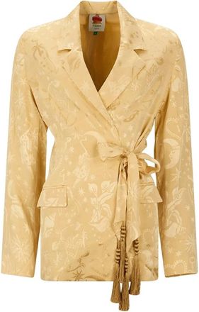 Farm Rio Farm Rio, Femme, Blouses et Chemises, Beige, Taille: 36 FR Blazer Manches Longues