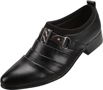 Generic MEIbax Chaussure Homme Ville Derby Chaussures Oxfords Business Chaussure Cuir Dressing Boucle R&eacute;Glable Vintage Ajustement Confortable Couleur Unie Com