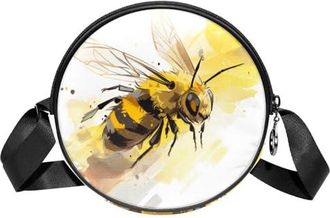 Generic Petit sac &agrave; bandouli&egrave;re Circle pour femme, petit sac &agrave; bandouli&egrave;re avec fermeture &eacute;clair, bretelles r&eacute;glables, sac &agrave; main rond d&eacute;contract&eacute; pour femmes