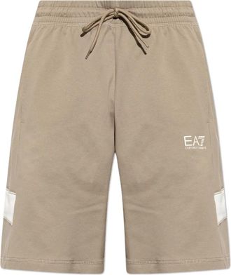 Emporio Armani Sweatshorts mit Logo-Print - - Shorts - Herren - Beige - M