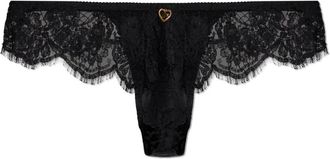 Dsquared2 Femme, Sous-v&ecirc;tements, Noir, Taille: 42 FR Culottes en soie avec dentelle