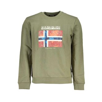Napapijri Grnes Fleece-Sweatshirt mit Rundhalsausschnitt - - Sweatshirts & Hoodies - Herren - Gr&uuml;n - XS