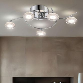 Globo Lighting Globo Lighting - Plafonnier led 25 watts en cristal acrylique chrom&eacute; en forme de fleur