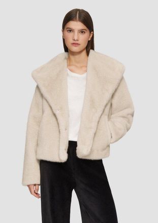 QS by s.Oliver Winterjacke Outdoor-Jacke Kuschelige Jacke in Felloptik