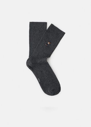 Mango Bestickte Baumwollsocken grau - Herren - 40-42 - MANGO MAN