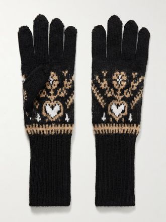 Khaite Gants En Cachemire Jacquard Domini - Noir