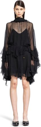 Chlo&eacute; Mini Ruffled Dress in Silk Muslin