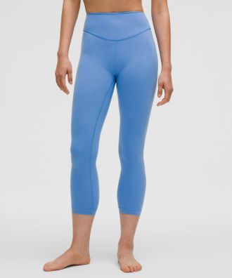lululemon Wunder Under Crop Leggings mit hohem Bund aus f&uuml;r Frauen - 58 cm - Gr&ouml;&szlig;e 10 in Pool Party