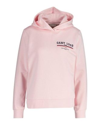GANT Hoodie REG GRAPHIC HOODIE gerippte Abschl&uuml;sse, Kapuze ohne Kordel