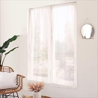 Enjoy Home Vorh&auml;nge, Wei&szlig;, 70 x 160 cm, Vorhang mit Stangendurchzug, gerade, 100% Polyester, sandgestrahlt, sandgestrahlt, 2 St&uuml;ck