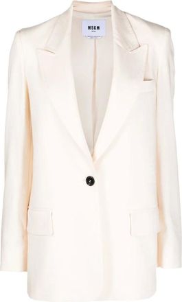 Msgm Msgm, Femme, Vestes, Beige, Taille: 40 FR Blazer Viscose Crois&eacute;