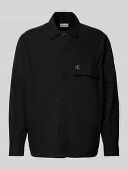 Calvin Klein Jeans Regular Fit Hemdjacke mit Label-Stitching
