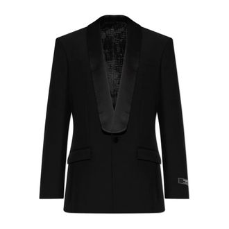 Balmain Wollblazer mit einfachem R&uuml;ckenschlitz - - Jackets - Herren - Schwarzk - M