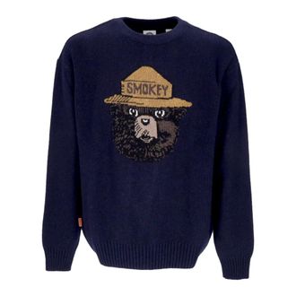 Element Jacquard Pullover Smokey Bear Eclipse Navy - - Knitwear - Herren - Blau - L