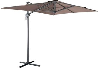 Sweeek Parasol d&eacute;port&eacute; rectangulaire 2x3m - Antibes - Taupe - Parasol excentr&eacute; inclinable. rabattable et rotatif &agrave; 360&deg;
