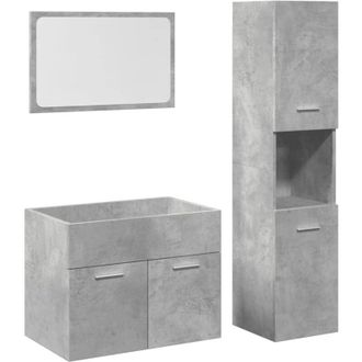 vidaXL Ensemble de meubles de salle de bain 3 pcs gris b&eacute;ton vidaXL