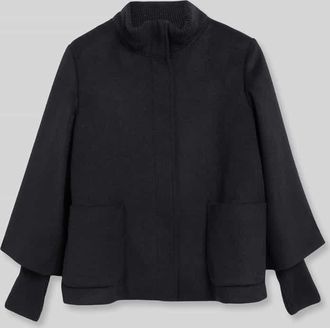 s.Oliver Black Label Webpelzjacke mit geripptem Stehkragen