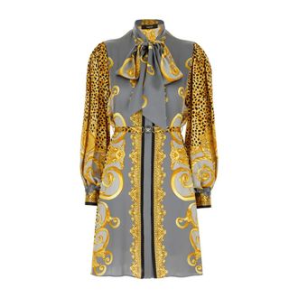 Versace Seidenkleid mit Animal-Print - - Dresses - Damen - Mehrfarbig - M