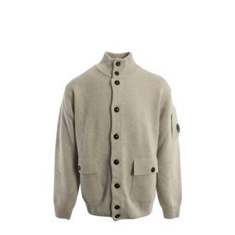 C.P. Company High-neck Woll-Cardigan - - Knitwear - Herren - Beige - 2XL