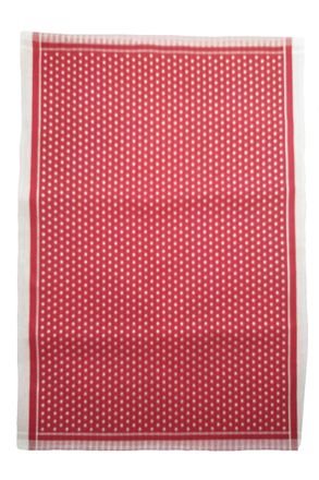 ROSS Geschirrtuch Punkte Jacquard 50x70 cm Schwarz Blau Rot (Rot)