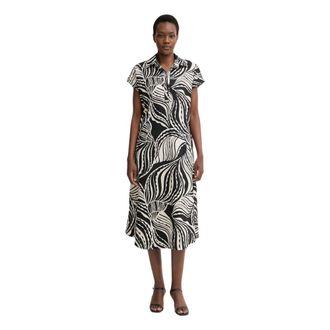 Joseph Ribkoff Abstrakter Print Midi-Hemdblusenkleid - - Dresses - Damen - Schwarzk - 2XL
