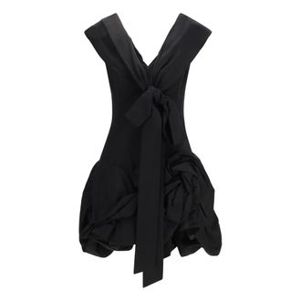 Magda Butrym Midi-Kleid mit Schalkragen und Drapierung - - Dresses - Damen - Schwarzk - M