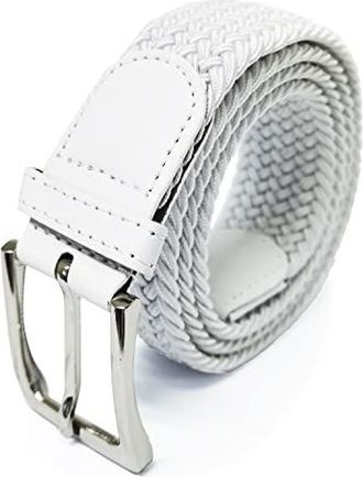 Glamexx24 Ceinture élastique unisexe en tissu tressé, extensible et réglable pour homme et femme, plusieurs couleurs disponibles, largeur de 3,5 cm, longueur de