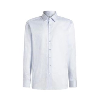 Etro Homme, Chemises, Bleu, Taille: 2XL Chemise Jacquard Coton Aq043