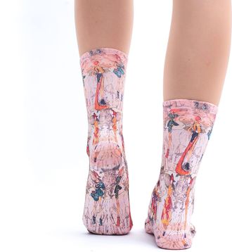 Wigglesteps | Womens Calf Length Socks | Fashion Figures Collection | EU 36-40 (Rose)
