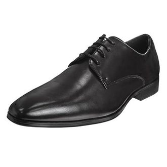 Perry Ellis Chaussures habill&eacute;es &eacute;l&eacute;gantes en cuir noir pour homme Style Oxford et Derby pour adultes, noir, 42.5 EU