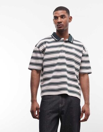 Good For Nothing Polo ray&eacute; coupe carr&eacute;e - Vert et beige