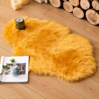 Miulee Faux Fell Teppich Flauschig Weiche Warm Modern Bodenmatte Sofa Matte Kunstfell Dekofell Unregelm&auml;&szlig;ig Bettvorleger Wolle Longhair Optik Gem&uuml;tliches 60x