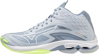 Mizuno Wave Lightning Z7 Mid (W), Damen-Sneaker, Heather/White/NeoLime, Gr&ouml;&szlig;e 44,5