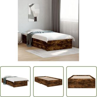 vidaXL Schubladen Bett - Bettgestell mit Schubladen R&auml;uchereiche 90x190 cm Holzwerkstoff
