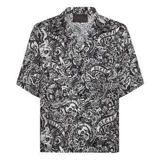 Philipp Plein Shirt Tattoo - - Shirts - Herren - Schwarzk - L