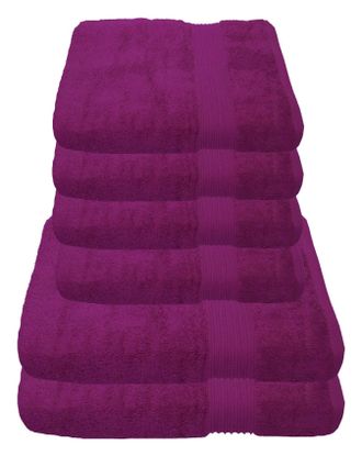 Julie Julsen 6 TLG Handtuchset 2 Badetücher 4 Handtüche Reine Baumwolle über 30 Farben Fuchsia