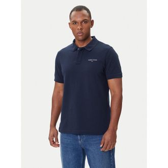 Tommy Jeans Poloshirt Linear DM0DM20914 Dunkelblau Regular Fit