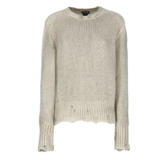Avant Toi Femme, Pulls, Beige, Taille: 36 FR Pull Beige en Cachemire et Laine Femme Col Rond