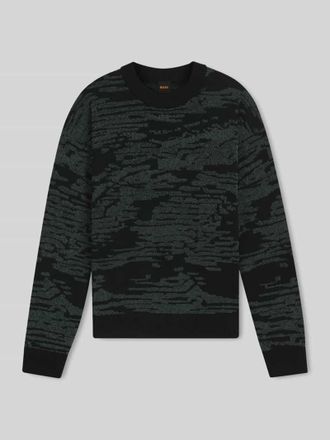 Boss Orange by Hugo Boss Regular Fit Strickpullover mit grafischem Jacquard-Muster Modell Andscape
