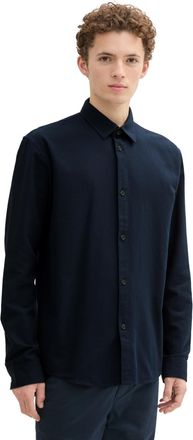 Tom Tailor Herren Relaxed Fit Hemd aus Baumwolle, 10668 - Sky Captain Blue, XXL