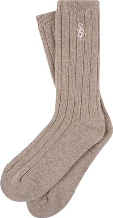 Sporty & Rich Femme, Sous-v&ecirc;tements, Beige, Taille: ONE Size Chaussettes
